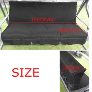 Patio Swing Cushion Cover Swing Seat Cover Replacement for 3 Seat Swing Chair Dustproof Protection 150X50X10CM, Cover Only (Blue)