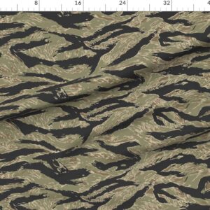 Spoonflower Fabric - Tiger Stripe Camo Printed on Petal Signature Cotton Fabric by The Yard - Sewing Quilting Apparel Crafts Decor