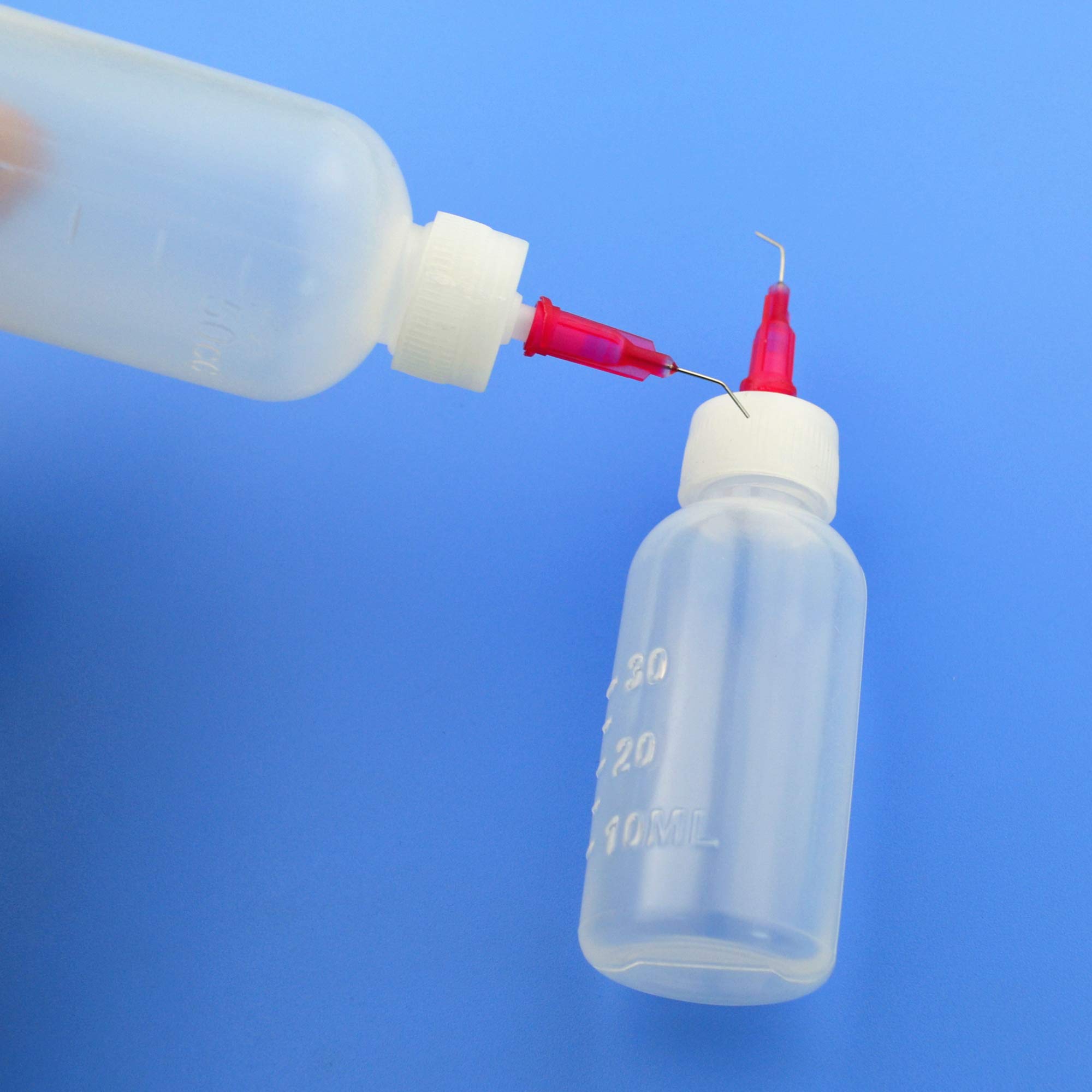 6Pcs Injection Squeeze Bottle with 15Pcs Dispensing Needles and 12Pcs Cap (30ml+50ml)