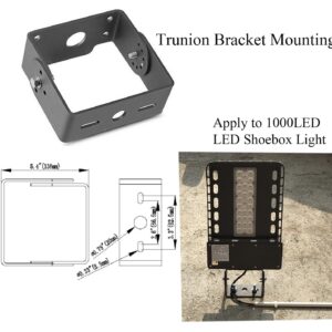 1000LED Trunnion Mounting Bracket, Yoke Mount Bracket for LED Shoebox Parking Lot Light, LED Flood Light