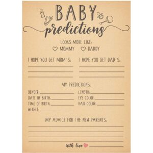 Sparkle and Bash 50 Sheets Baby Shower Prediction and Advice Cards for Gender Reveal Games, Party Activity (5x7 in)