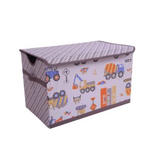 bacati - toy chest construction yellow/orange/grey/blue boys