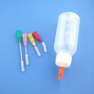 6Pcs Injection Squeeze Bottle with 15Pcs Dispensing Needles and 12Pcs Cap (30ml+50ml)