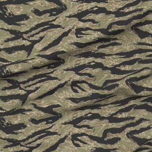 Spoonflower Fabric - Tiger Stripe Camo Printed on Petal Signature Cotton Fabric by The Yard - Sewing Quilting Apparel Crafts Decor