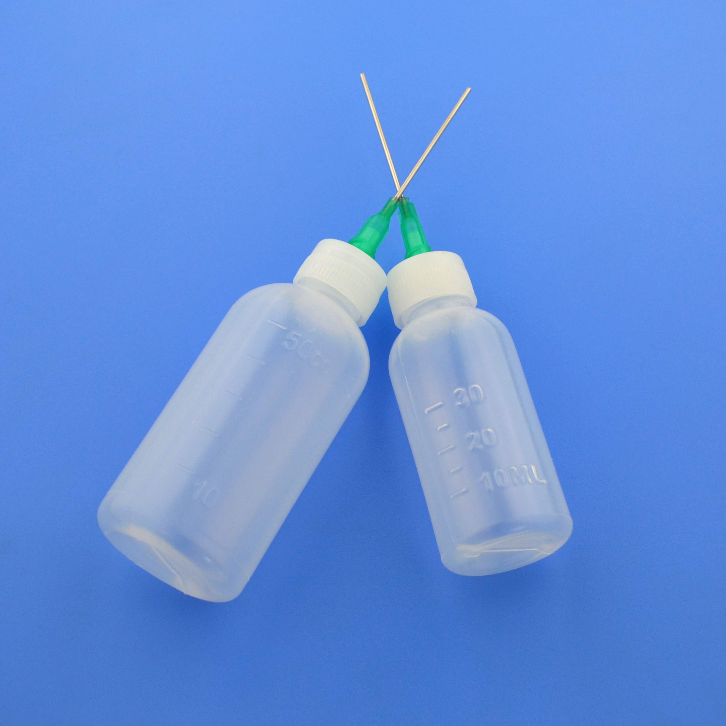 6Pcs Injection Squeeze Bottle with 15Pcs Dispensing Needles and 12Pcs Cap (30ml+50ml)