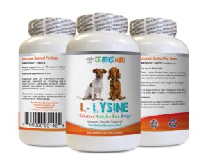 dog immune system supplements - dog lysine powder - pure powder form - immune system support - vet recommended - lysine extract - 1 bottle (8oz 226.8 grams)