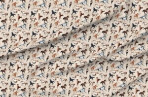 spoonflower fabric - paint horses tan brown animals horse printed on petal signature cotton fabric by the yard - sewing quilting apparel crafts decor