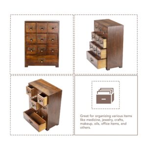 Primo Supply Library Card Catalog Solid Wood Small Curio Cabinet l Retro Storage Organizer Apothecary Drawer Dresser l Thread Coin Trading Card Storage Shelf | Tall - Fully Assembled