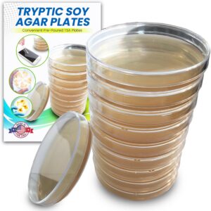 tryptic soy agar (tsa) plates by evviva sciences - prepoured tsa petri dishes - excellent product and performance - top science kit for science fair projects- intended for ages 15 & older