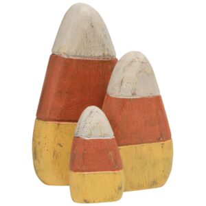 cwi gifts wooden candy corn shelf sitters 3/set