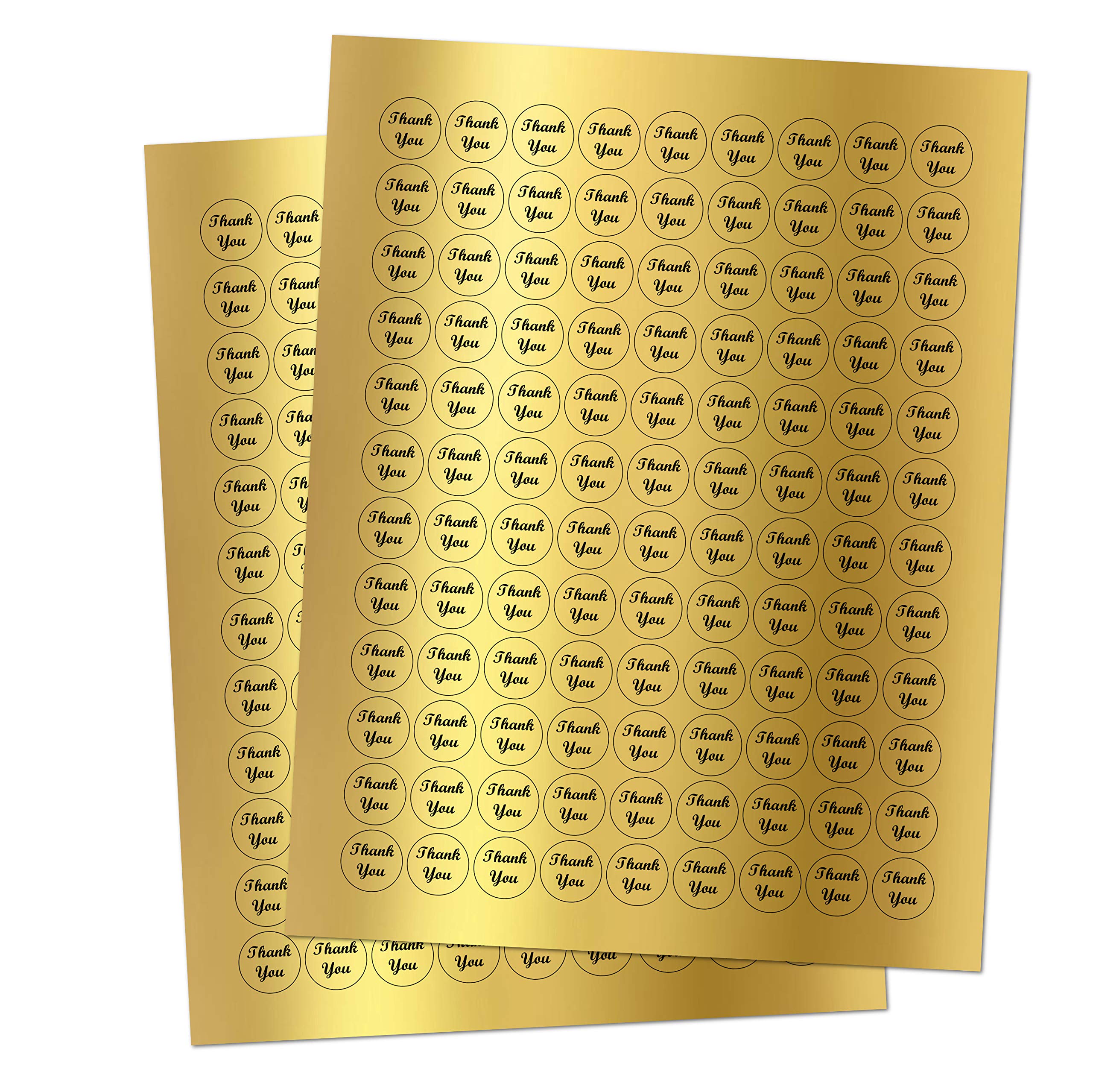 Gold Foil Thank You Kisses Stickers, (Set of 216) Chocolate Drops Labels Stickers for Weddings, Bridal Shower, Engagement Party, Birthday, Baby Shower, Party Favors Decor for Kisses