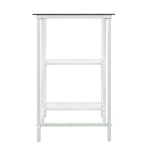 SEI Furniture Layton Metal/Glass Student Desk, White