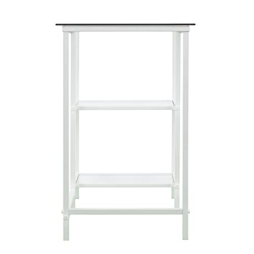 SEI Furniture Layton Metal/Glass Student Desk, White