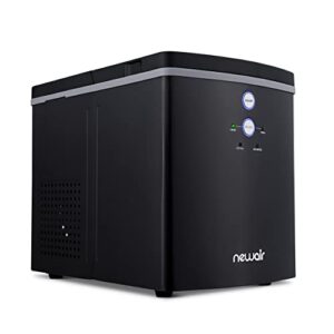 newair black portable ice maker | first batch in under 10 minutes and 33 lb daily | 2 ice size bullets daily, perfect machine for kitchen countertops, and rv nim033bk00