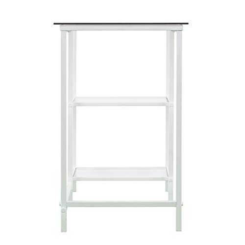 SEI Furniture Layton Metal/Glass Student Desk, White