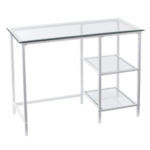 sei furniture layton metal/glass student desk, white