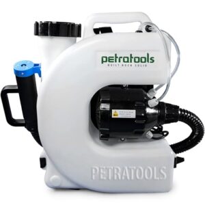 petratools electric fogger machine, mosquito fogger machine, insect fogger backpack sprayer - ulv fogger with extended commercial hose & padded straps (4 gallon)