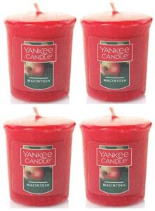 yankee candle votive candle 4 set. macintosh. scented candle. fragrance candle. air freshener.