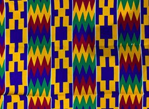 african kente print fabric (yard) red kente ghana afrocentric cotton, african head wrap, head tie, african choir, african dance, black history, african american