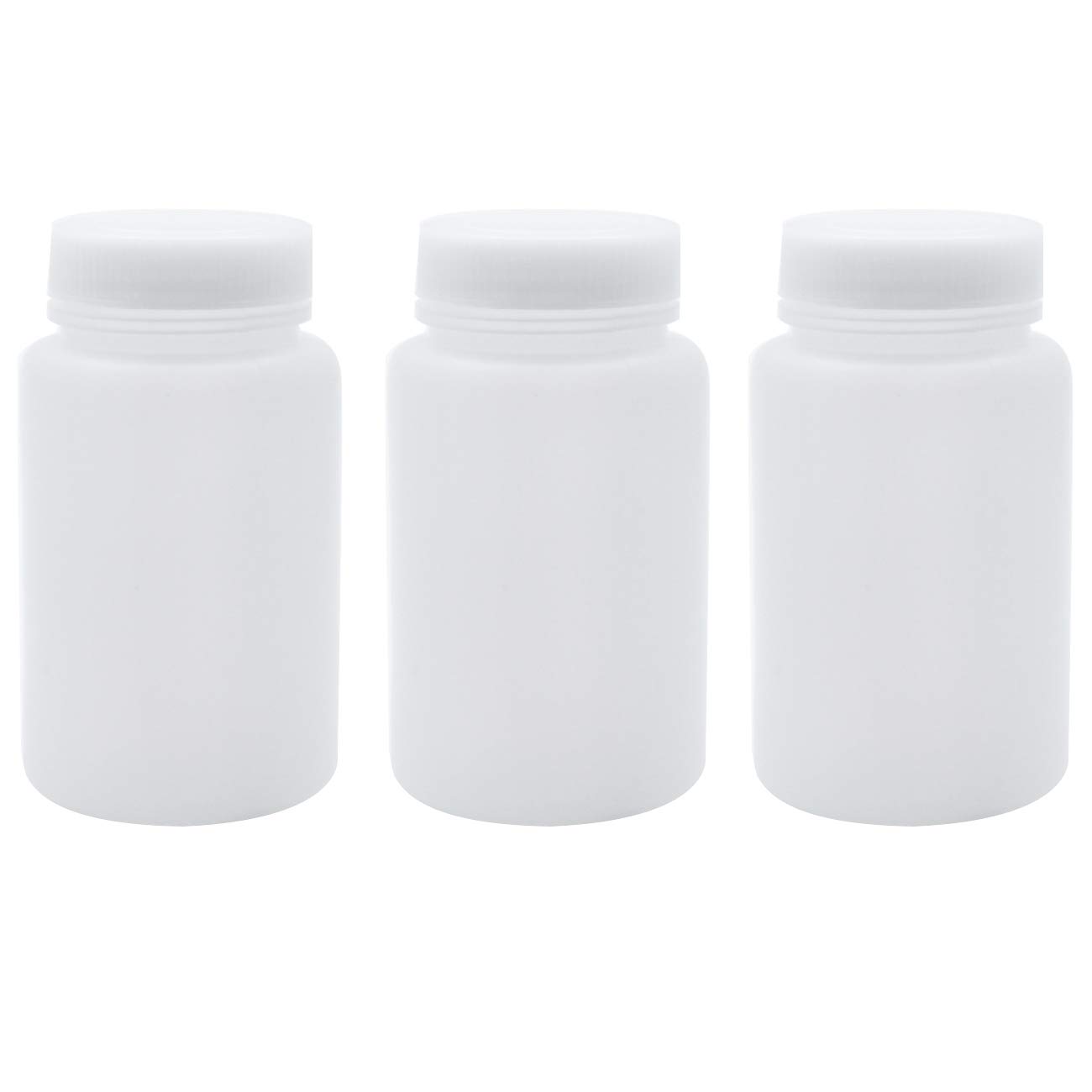 Sscon 3Pcs 250ml Plastic Wide Mouth Laboratory Reagent Bottles Sample Sealing Bottles