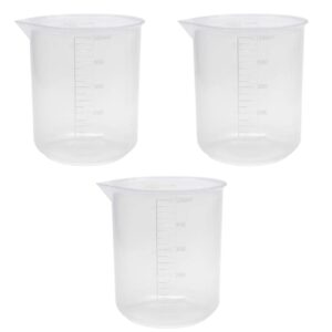 sscon 3pcs 500ml lab graduated beakers transparent plastic measuring cups for laboratory kitchen