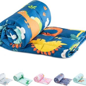 Sivio Weighted Blanket - Weighted Blanket 5 lbs Blue Dinosaur, Cotton Heavy Blanket - Small Size Bresthable Blanket(36 * 48 inches, 5 lbs)