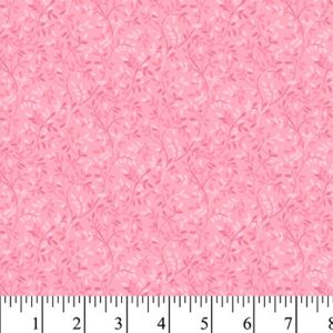 dainty leaves pink cotton fabric