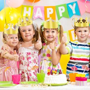 TUPARKA 30 Pcs Paper Crown Golden King Crowns Gold Foil Party Crown Hat Cap for Birthday Celebration Baby Shower Photo Props