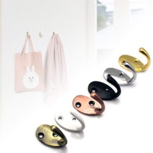 Hometu Single Prong Robe Hook Wall Mounted Coat Hooks Towel Hat Coat Key Hooks Wall Mounted Hook Hangers Black 8Sets