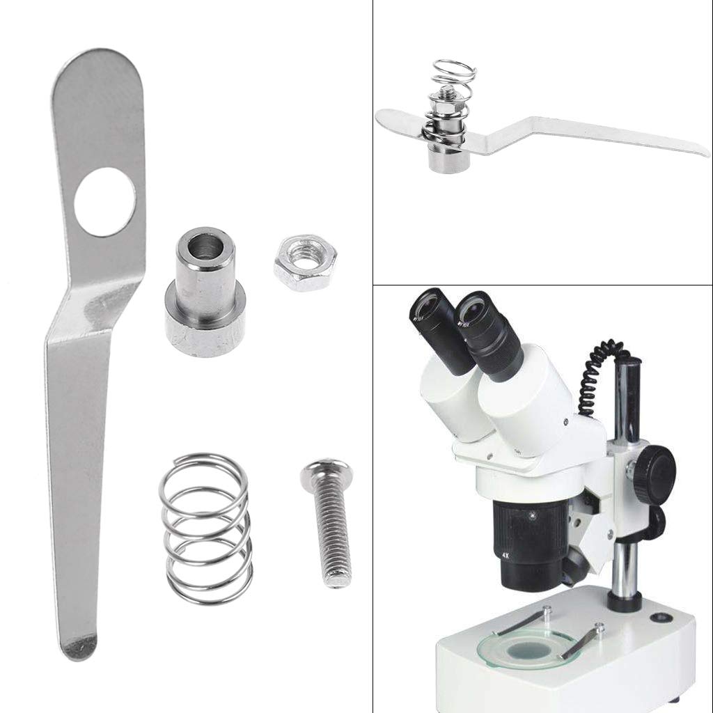 jiulonerst Stainless Steel Specimen Presser Holder Slides Clips for Biological Microscope