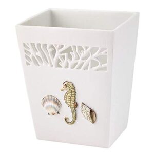 avanti linens - waste basket, decorative trash can, guest bathroom essentials, sealife bathroom decor (destin collection)