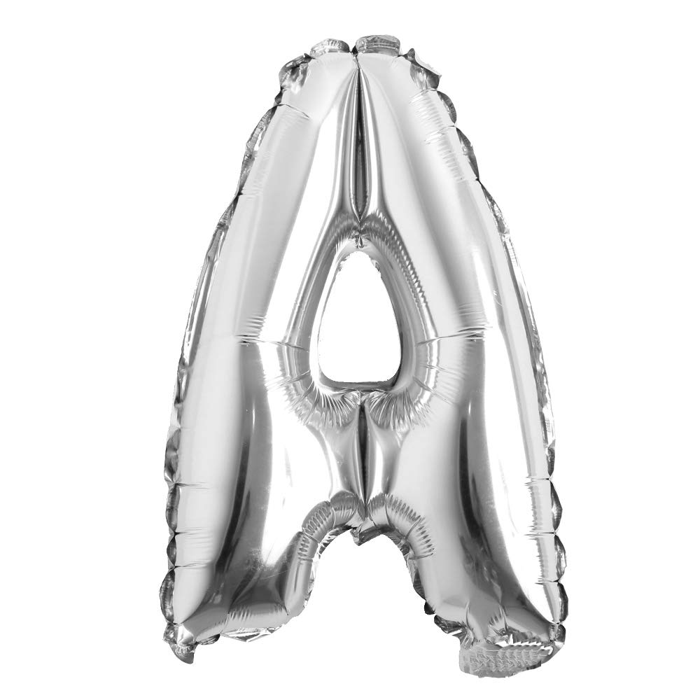 32 inch Letter Balloons Silver Alphabet Number Balloons Foil Mylar Party Wedding Bachelorette Birthday Bridal Shower Graduation Anniversary Celebration Decoration (32 inch A Silver)