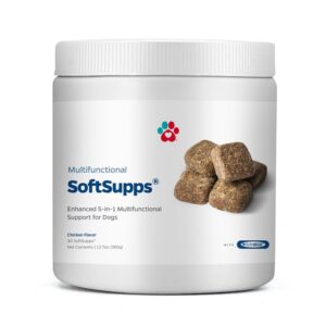 pet parents® multifunctional softsupps® multivitamin for dogs w/glucosamine chondroitin for dogs, salmon oil for dogs, probiotics for dogs - dog multivitamin for dog immune support, 90ct dog vitamins