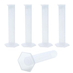 sscon 5pcs 25ml hex base graduated cylinders polypropylene laboratory volume measuring cylinder plastic instrument