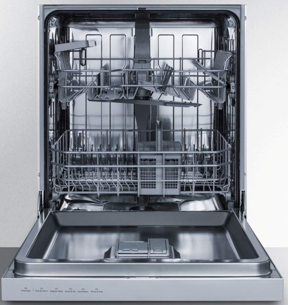 Summit DW2435SS 24"" Built-In Dishwasher with 12 Place Settings Energy Star Certified in Stainless Steel