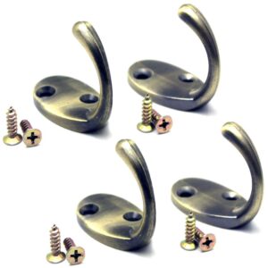 ktdzone coat hooks wall mounted robe hook single coat hanger with screws bronze 4sets