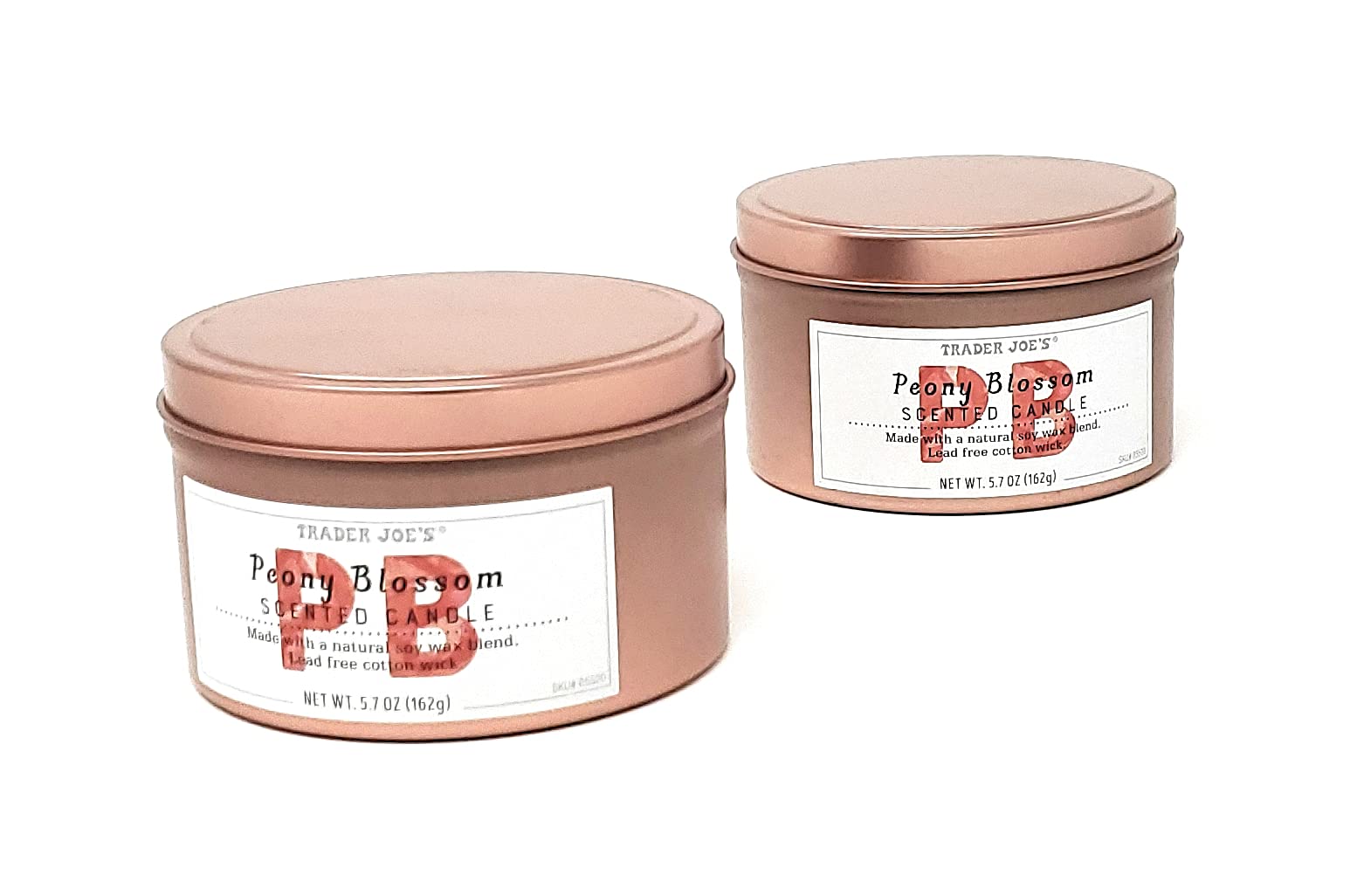 Trader Joe's - Peony Blossom Candle NET WT. 5.7 OZ Each - Set of 2