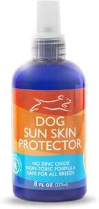 ebpp dog sunscreen sun skin protector spray 8 fl oz - safe for all breeds with no zinc oxide - pet protection and moisturizer for skin, coat, nose, ears