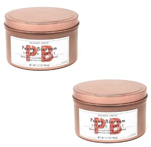 trader joe's - peony blossom candle net wt. 5.7 oz each - set of 2