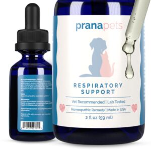 pranapets respiratory support supplement for dogs & cats | naturally promotes optimal respiratory function in pets | safely aids with symptoms of seasonal allergies