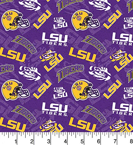 SYKEL ENTERPRISES LSU Cotton Fabric with New Tone ON Tone Design Newest Pattern