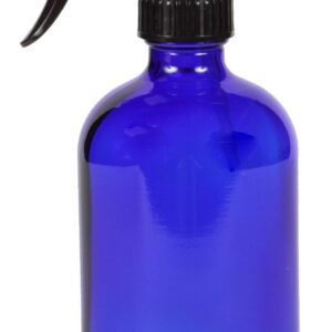 Vivaplex, 2, Large, 16 oz, Empty, Cobalt Blue Glass Spray Bottles with Black Trigger Sprayers and Lids