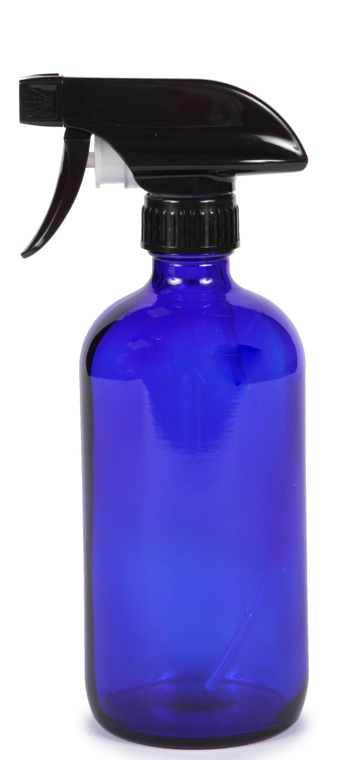 Vivaplex, 2, Large, 16 oz, Empty, Cobalt Blue Glass Spray Bottles with Black Trigger Sprayers and Lids