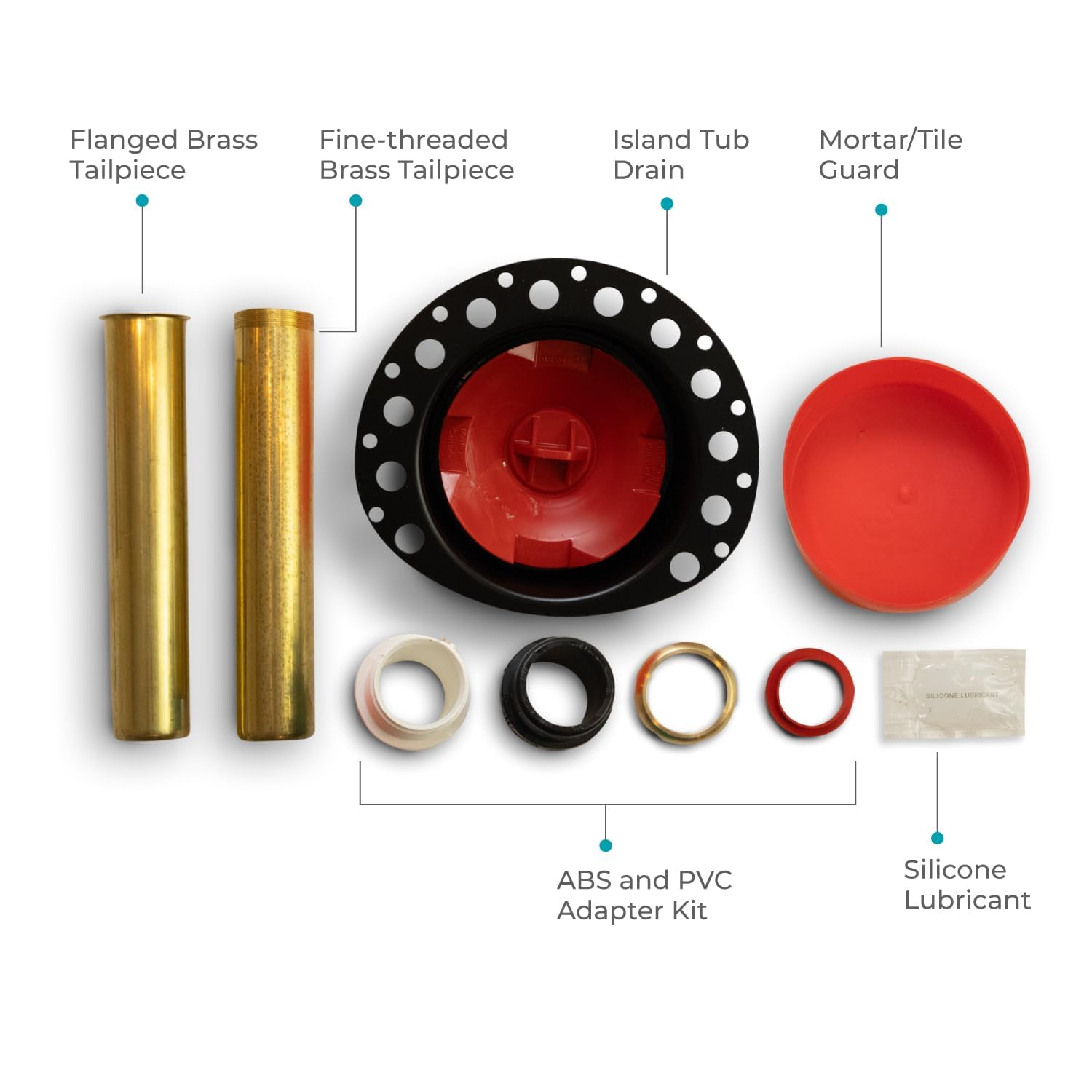 OS&B ID357 Cast Iron Island Tub Drain Rough-in for Freestanding Bathtub, Simplifies Installation, Water, Air, and Smoke Testable Tub Drain, Designed for 8"/10" Joist Space, Plumbing Supplies