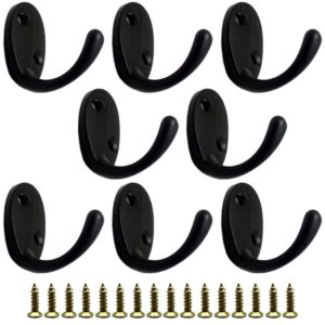 hometu single prong robe hook wall mounted coat hooks towel hat coat key hooks wall mounted hook hangers black 8sets