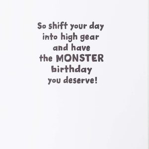 Greeting Card Grandson - Celebrating Large and Loud - Happy Birthday with Monster Truck