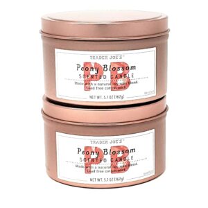 Trader Joe's - Peony Blossom Candle NET WT. 5.7 OZ Each - Set of 2