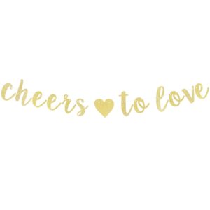 lingteer cheers to love gold glitter bunting banner perfect for wedding engagement anniversary bridal shower party gift decorations backdrop sign.