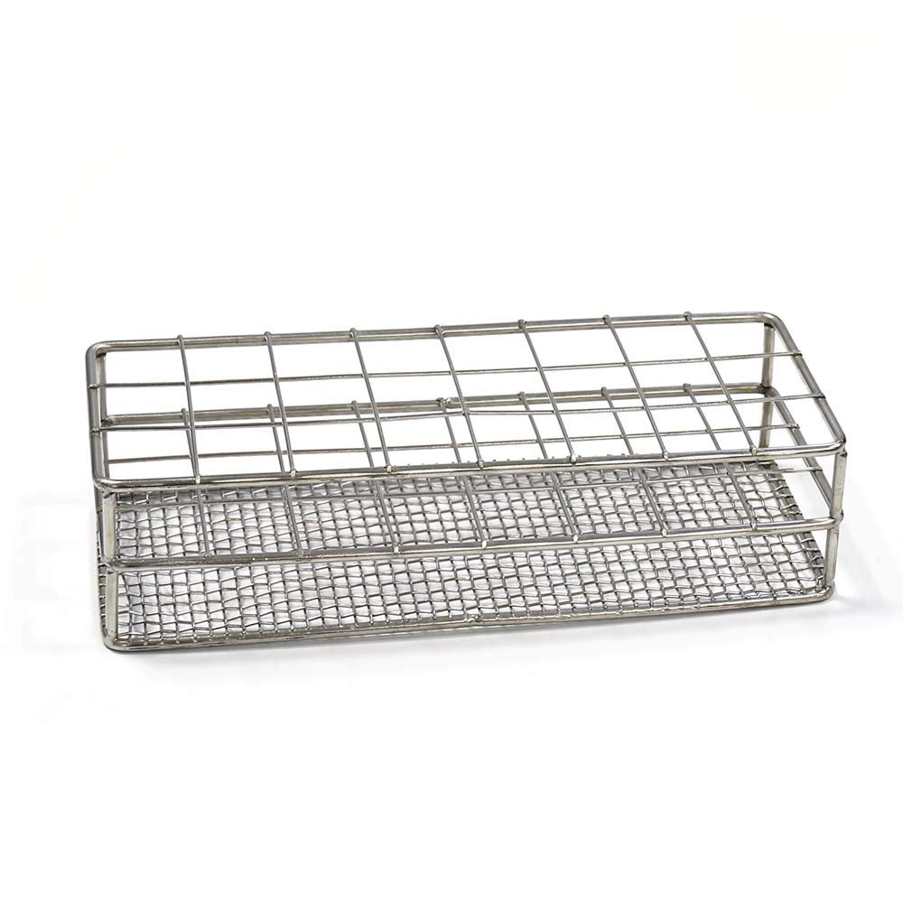 ULAB Stainless Steel Test Tube Rack, Wire Constructed, 24 Places, Suitable for Tubes of Dia.≤25mm, UTR1010