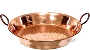 ematik paella pan 13” cazuela de cobre 100% pure hammered handmade copper classic traditional spain cazo cazuela para seafood